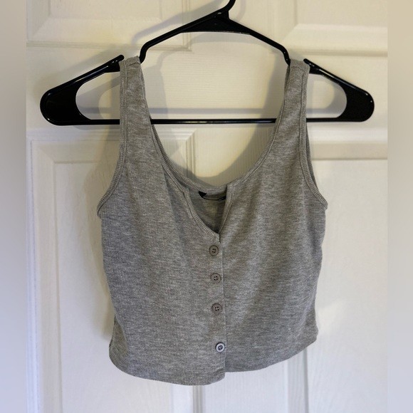 Tops | Button Up Cropped Tanks Pink Gray And Tan | Poshmark